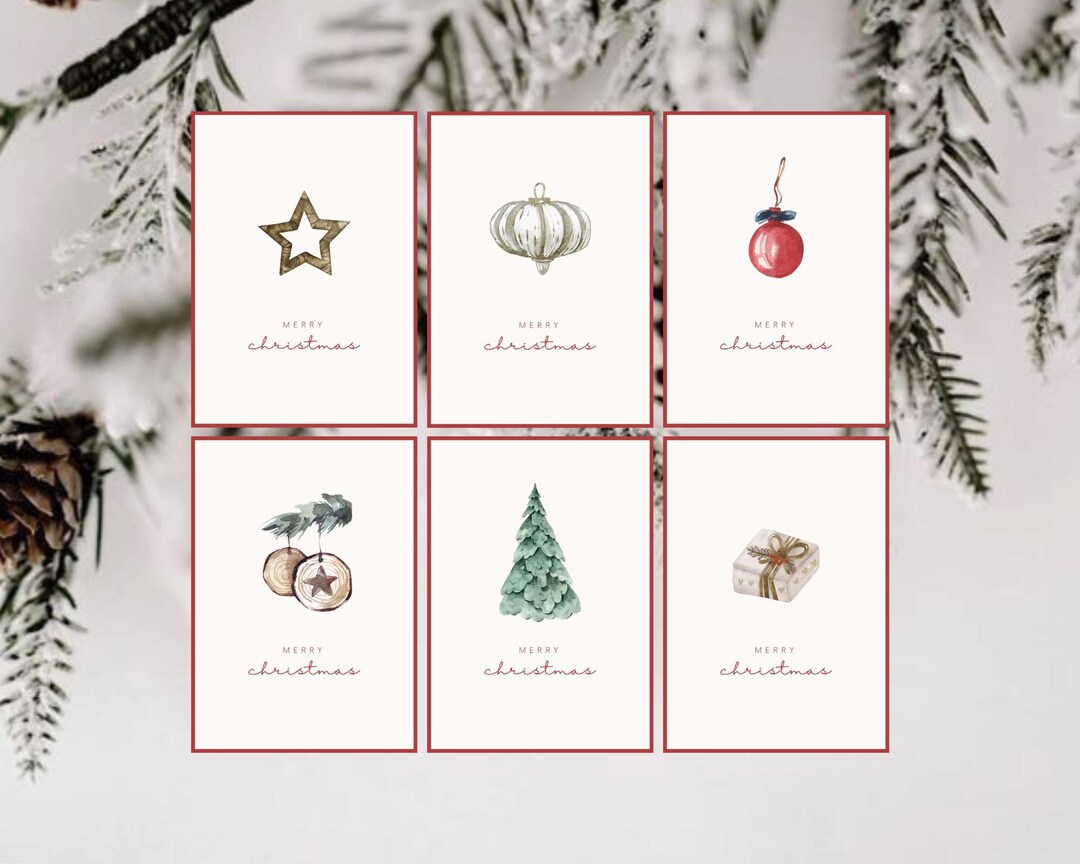 12 Pack of Christmas Cards Digital Download Printable - Etsy