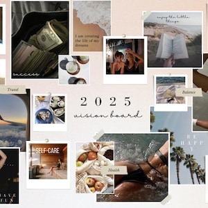 Digital Vision Board Canva Template, 2025 Vision Goals Board - Etsy