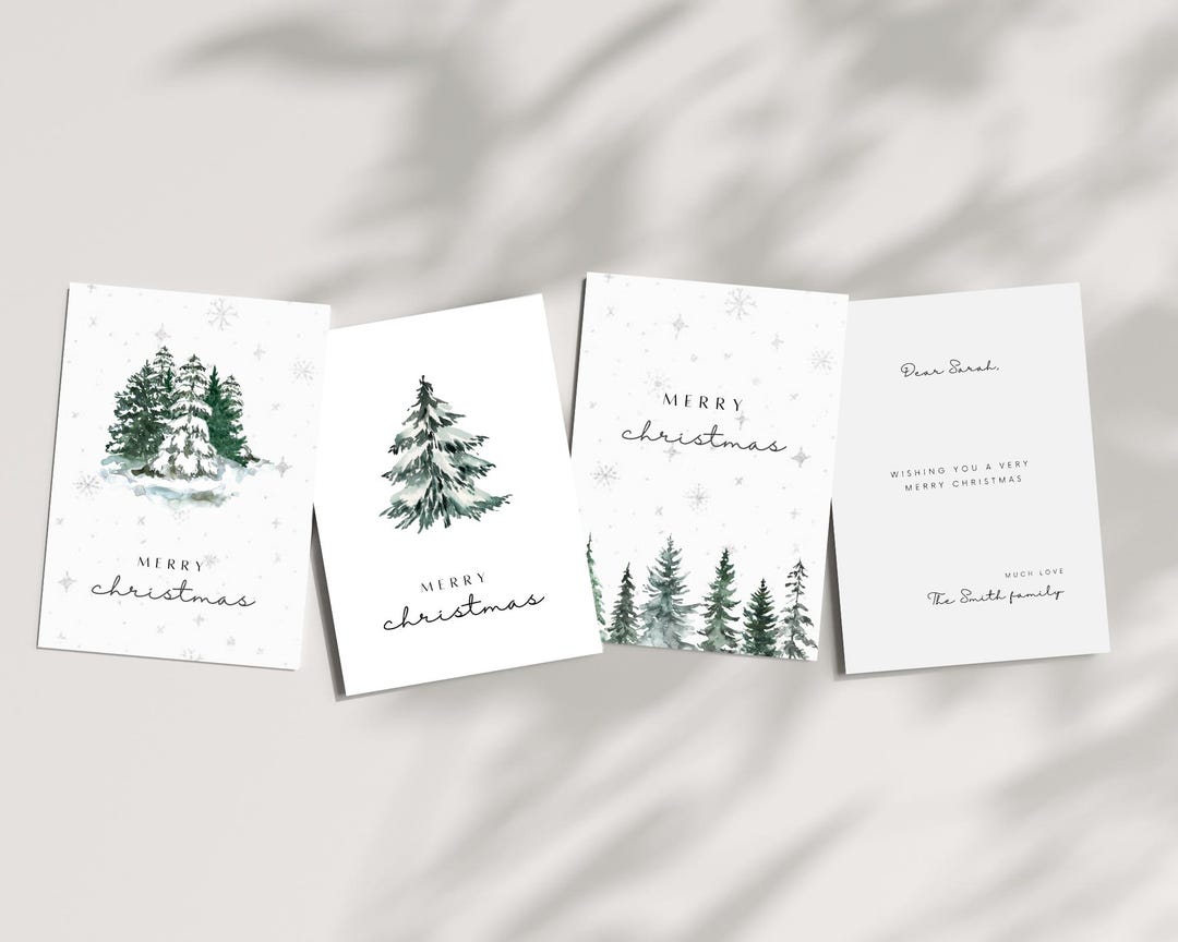 8 Pack of Christmas Cards Digital Download Printable - Etsy