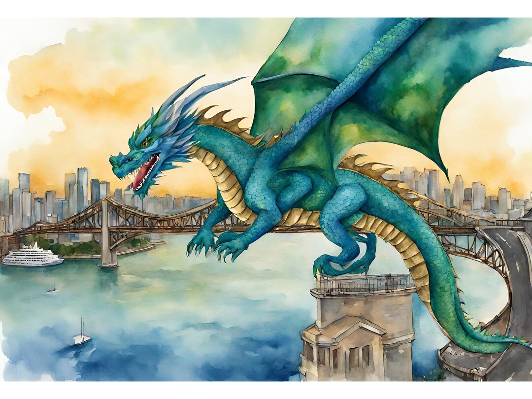 Blue Dragon Poster Digital Download - Etsy