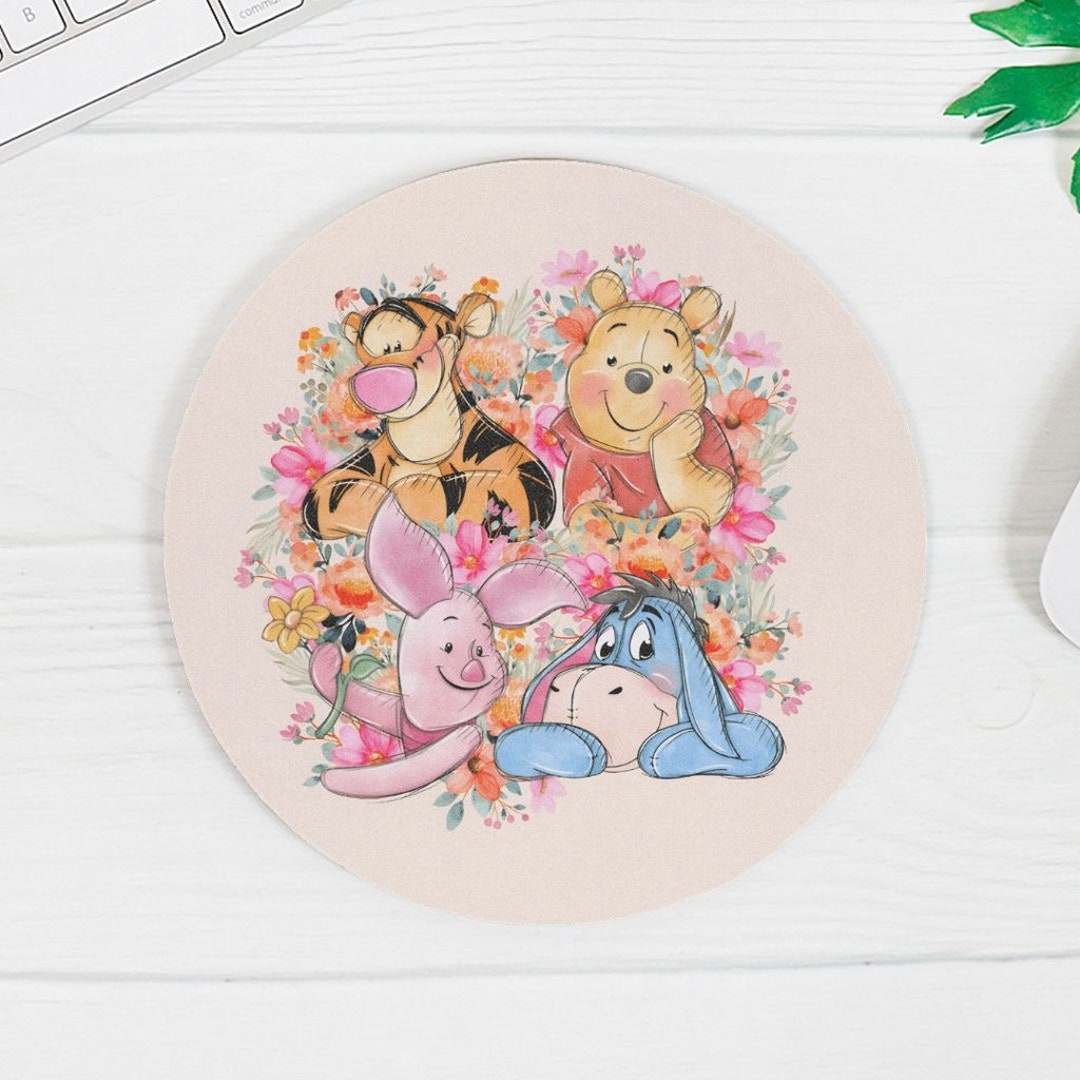 Pooh & Friends Floral Mouse Pad / Computer Accessories / Cute Winnie ...