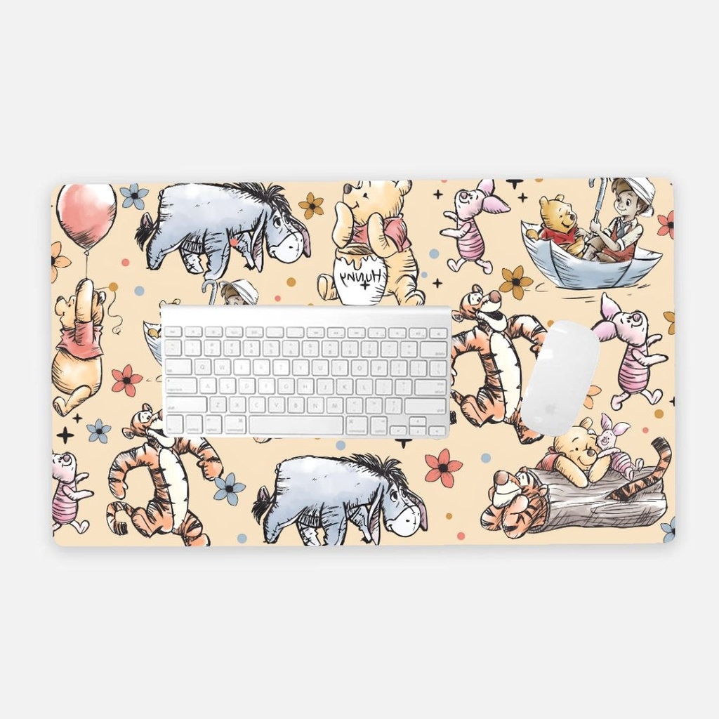 Pooh and Friends Desk Mat / Computer Accessories / Keyboard - Etsy