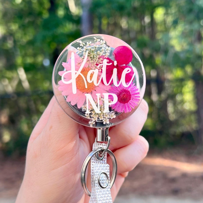 Custom Floral Badge Reels - Etsy