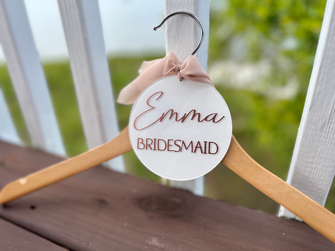 Acrylic Bridal Hanger Tag, Custom and Personalized, Bridal Gift ...