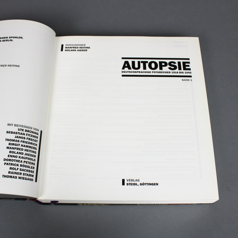 Photobook: Autopsy, Band 1 Deutschsprachige Fotobücher 1918 Bis 1945 ...