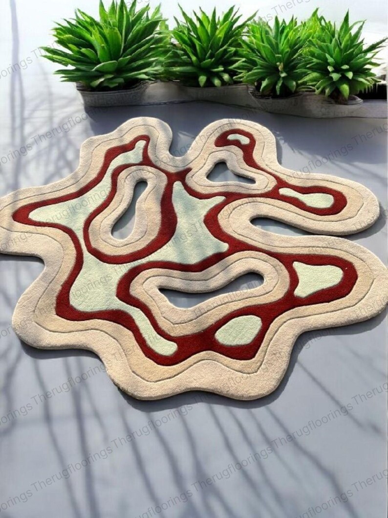 Hand Tufted Rug – Round Irregular Shaped Handmade Woolen Area Rugs ...