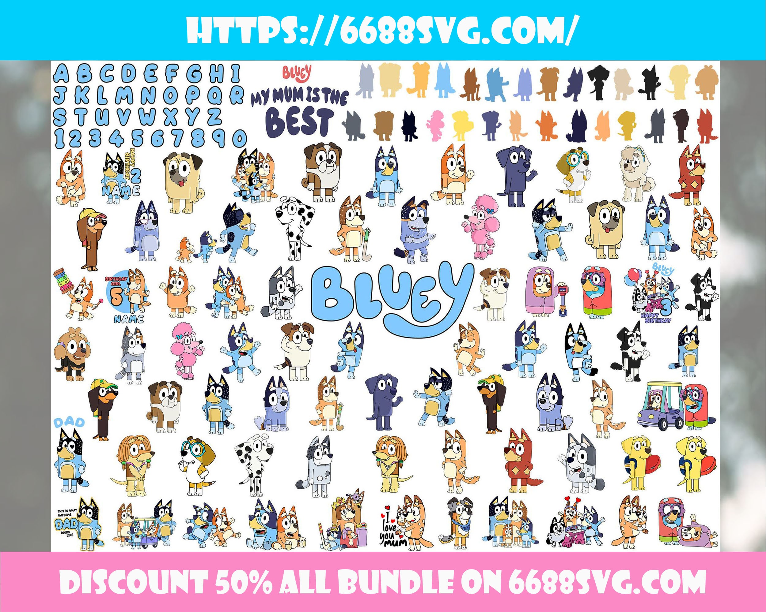 Bundle Bluey Dog Svg Png Bluey SVG Bluey PNG Bluey Vector - Etsy