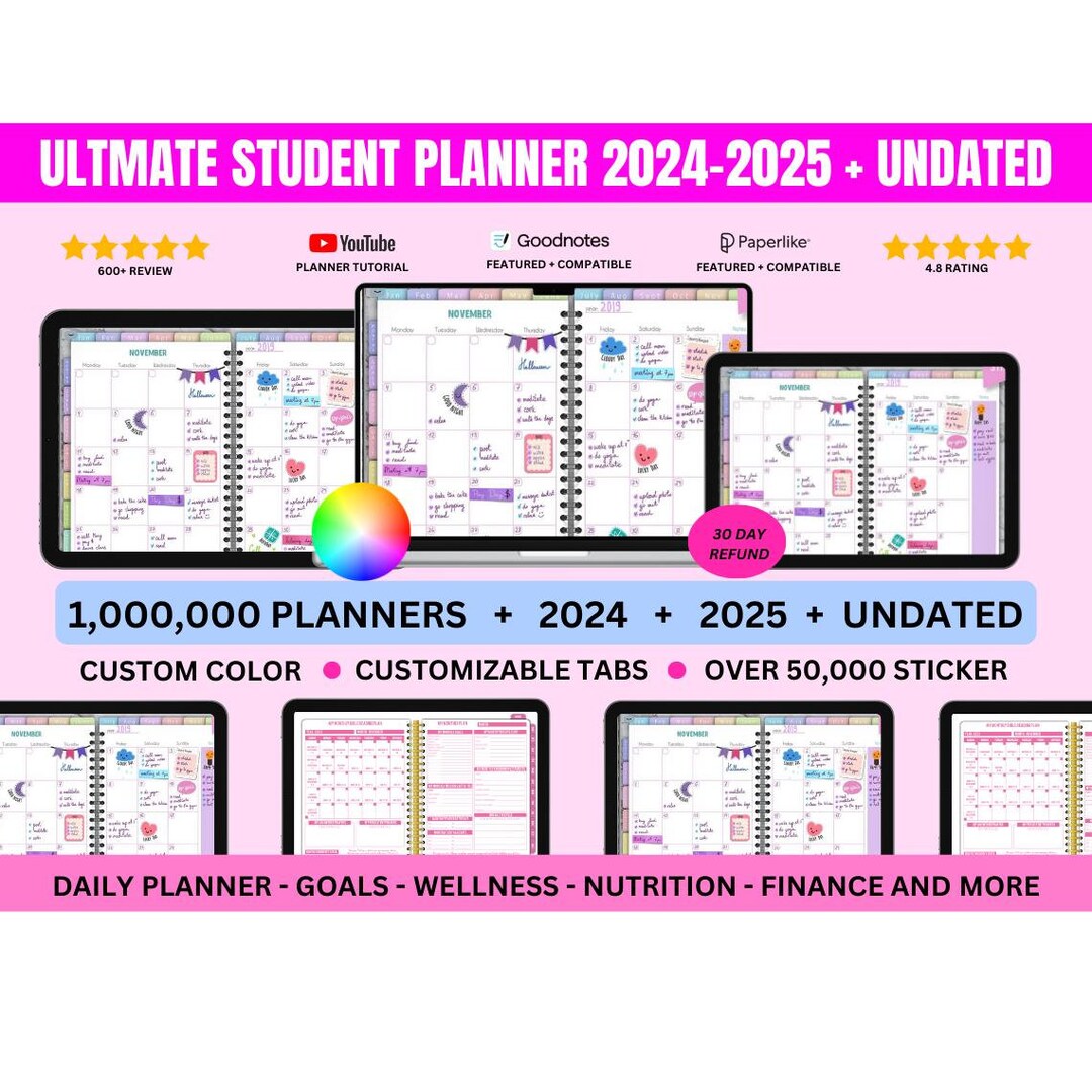 Student Back to School Digital Planner, Goodnotes Planner, iPad Planner ...