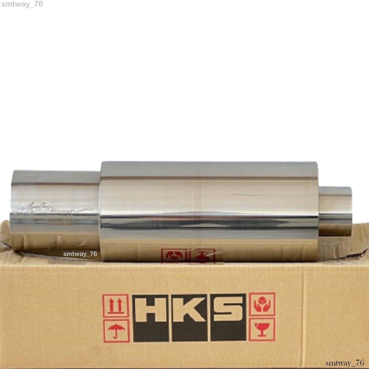 New HKS Hi-power Universal SINGLE Exhaust Muffler Inlet 2.5 Outlet 4.0 ...