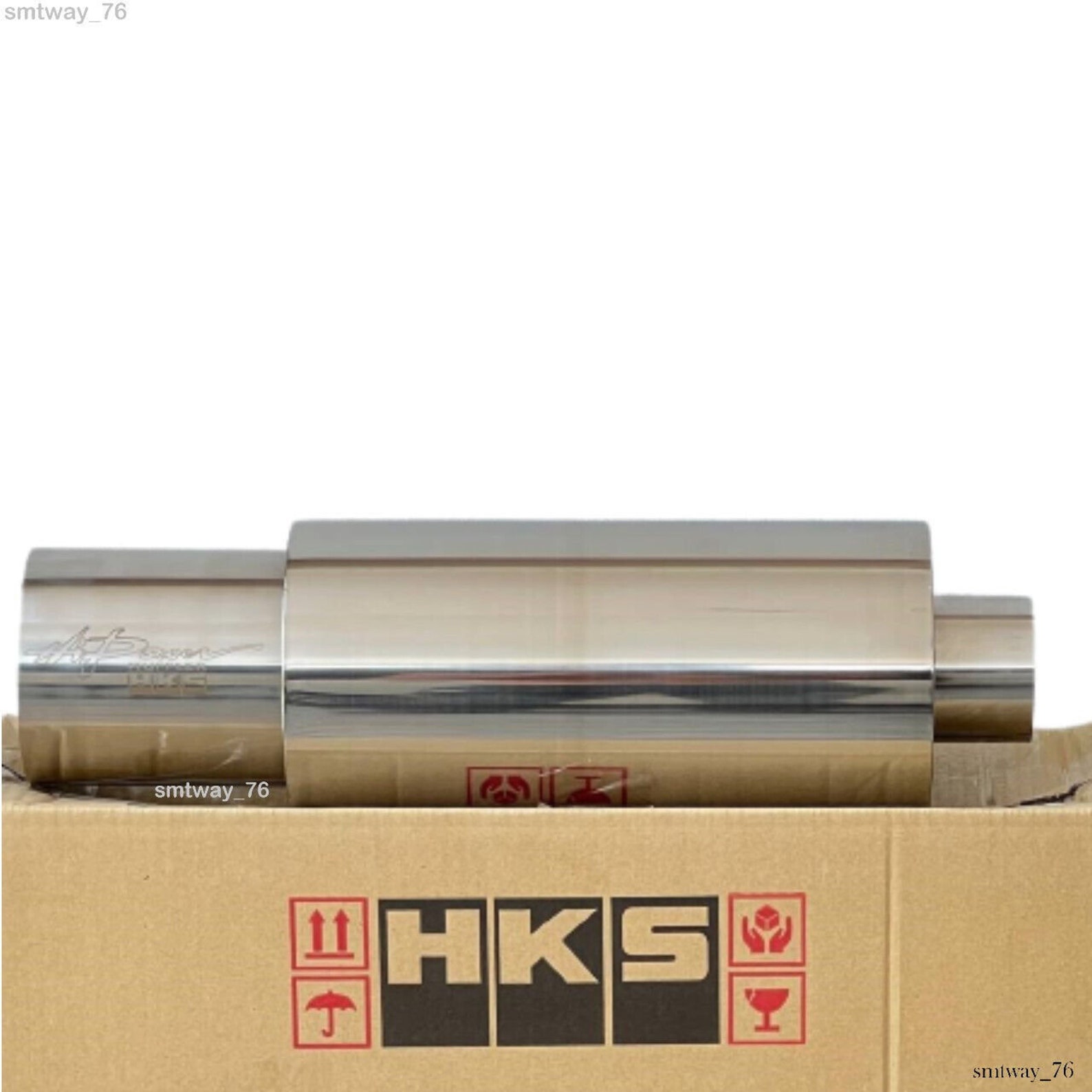 New HKS Hi-power Universal SINGLE Exhaust Muffler Inlet 2.5 Outlet 4.0 ...