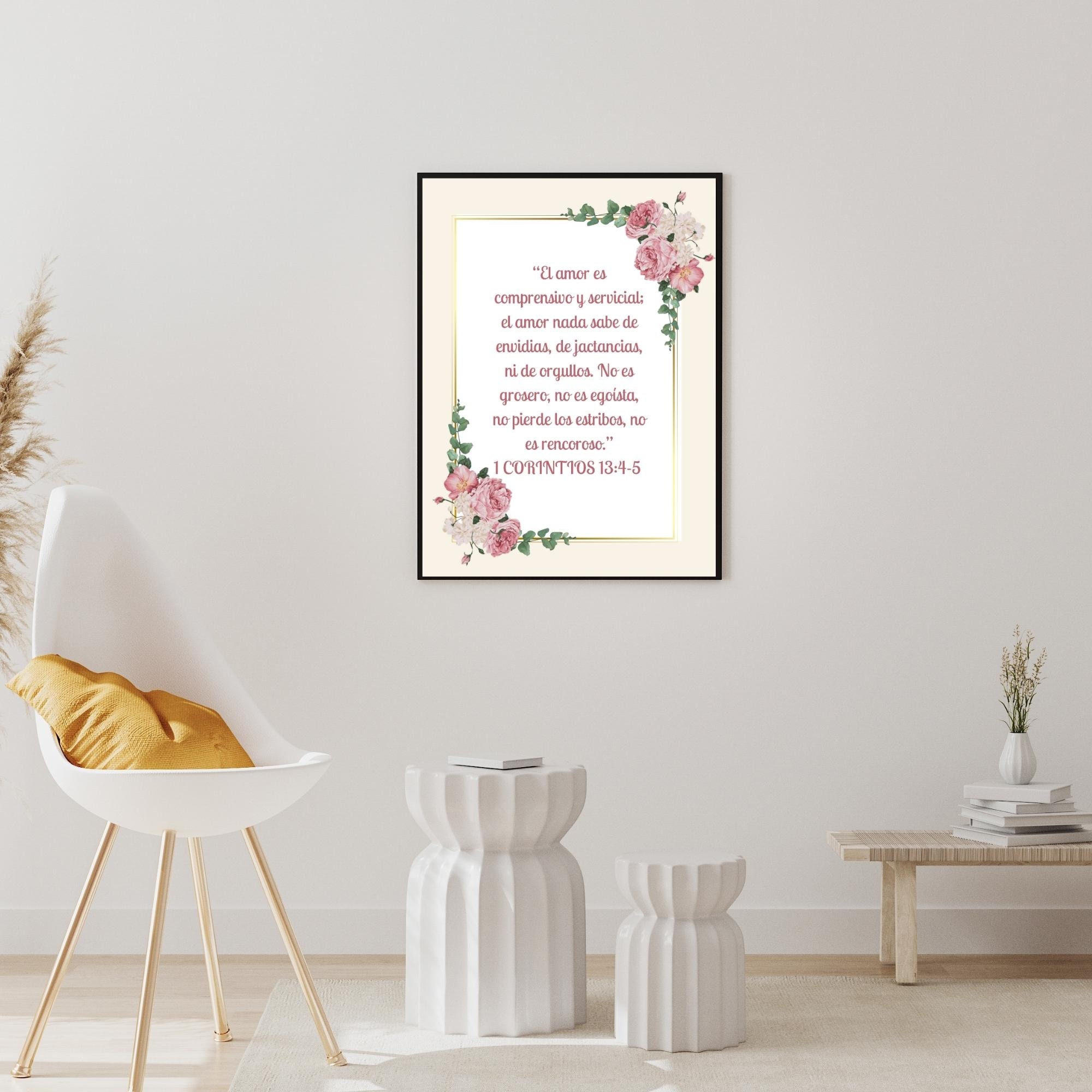 El Amor Bible Verse Printable Wall Decoration 1 Corinthians 13 Verses 4 ...