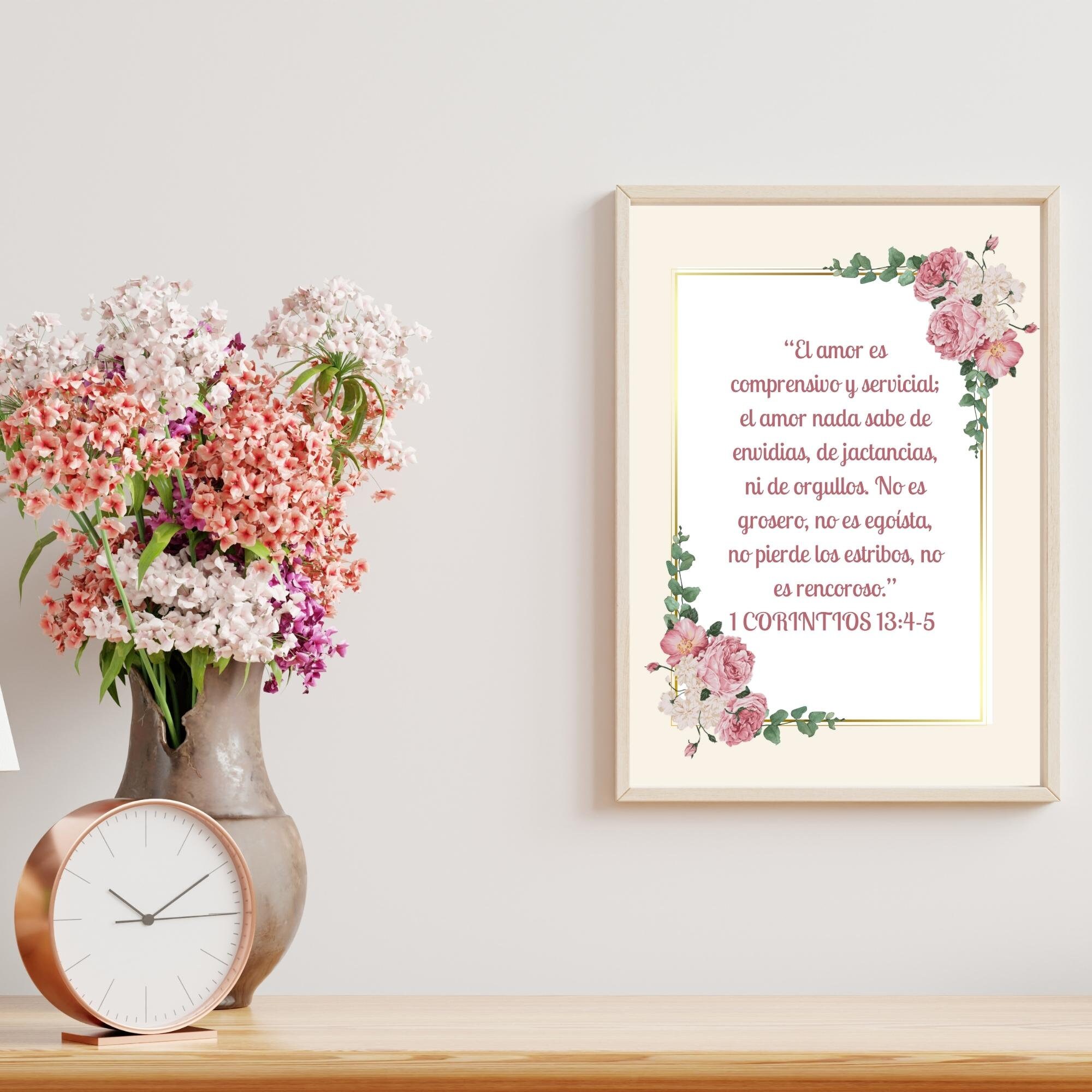 El Amor Bible Verse Printable Wall Decoration 1 Corinthians 13 Verses 4 ...
