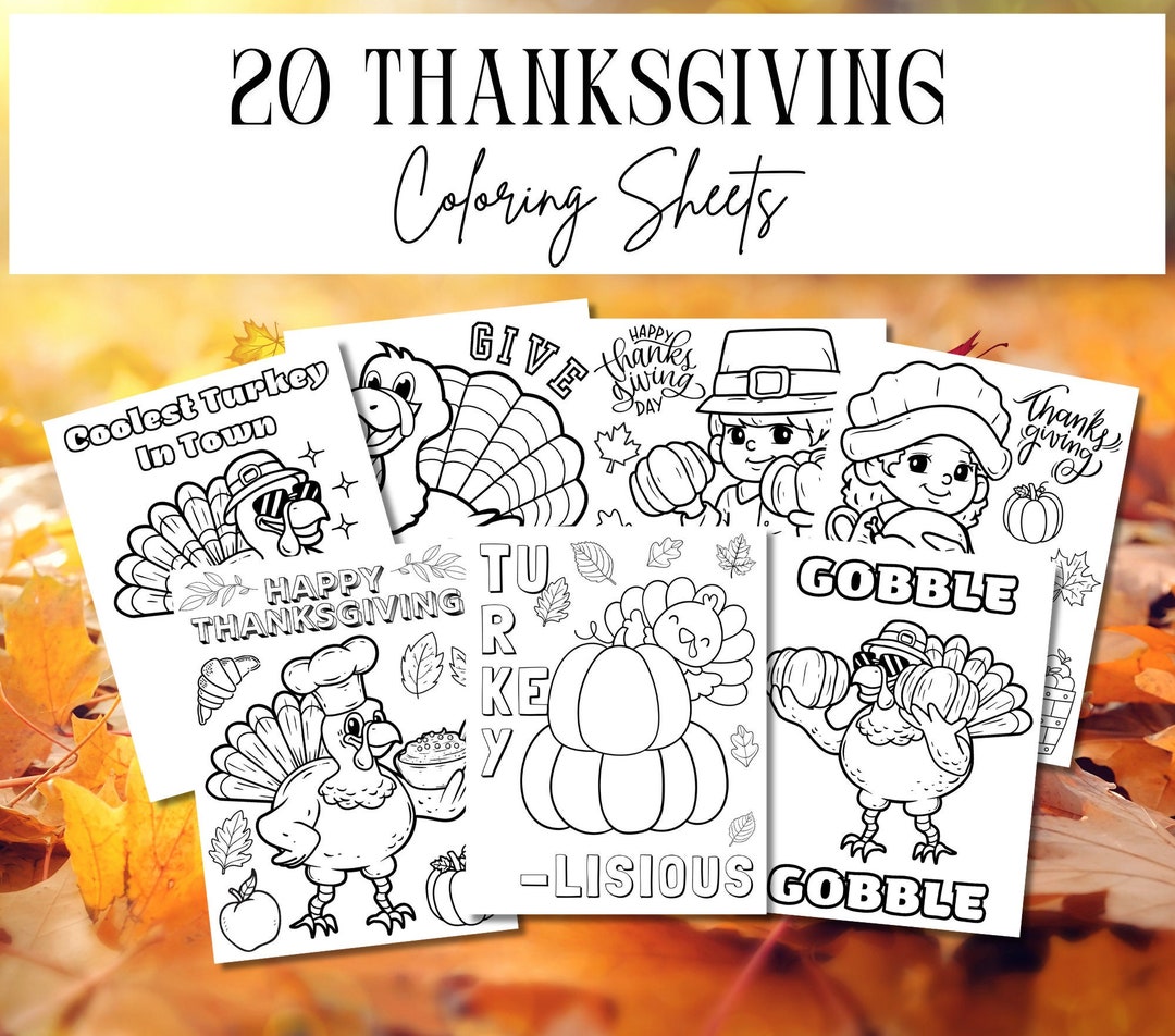 Thanksgiving Coloring Sheets Coloring Pages for Kids - Etsy