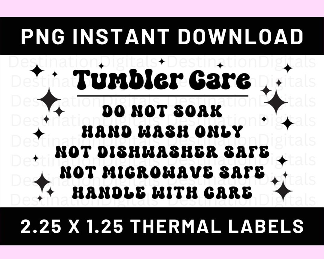 Tumbler Care Thermal Label, Small Business Stickers, Package Sticker ...