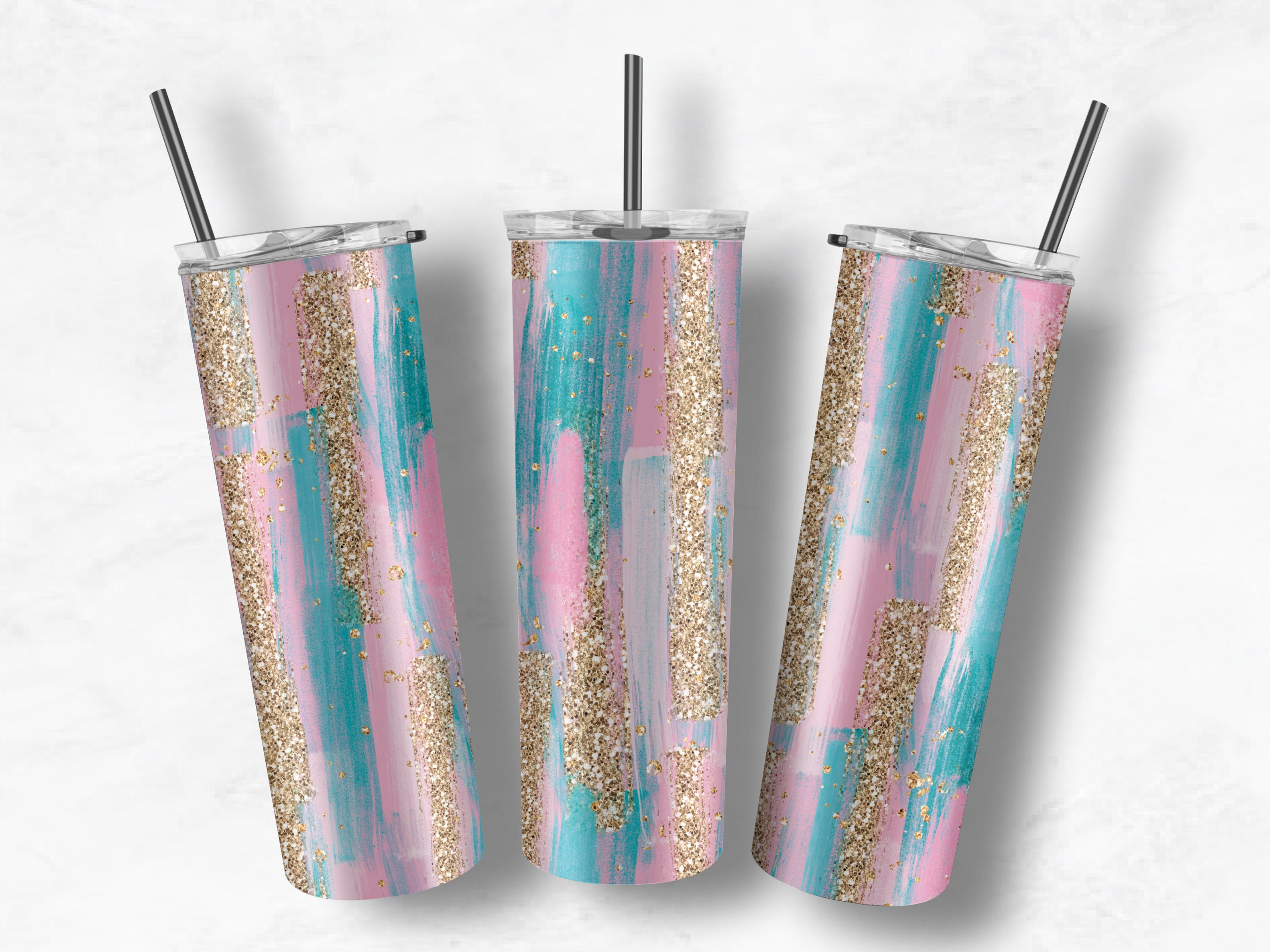 Glitter Tumbler Wrap, Patina Design, Tumbler Design Wrap, Sublimation ...