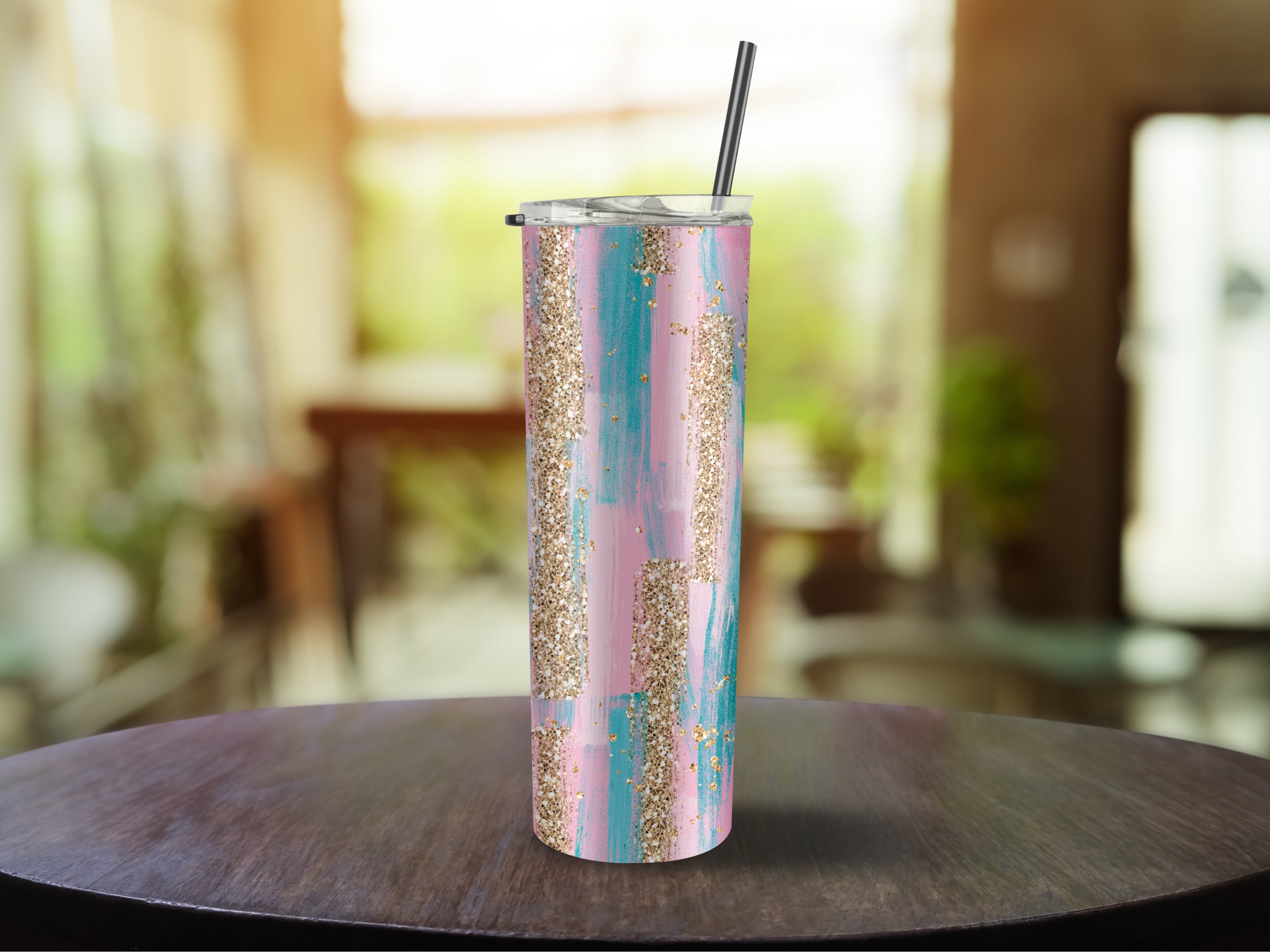 Glitter Tumbler Wrap, Patina Design, Tumbler Design Wrap, Sublimation ...