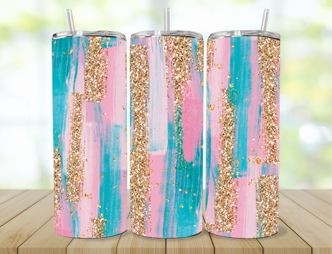 Glitter Tumbler Wrap, Patina Design, Tumbler Design Wrap, Sublimation ...