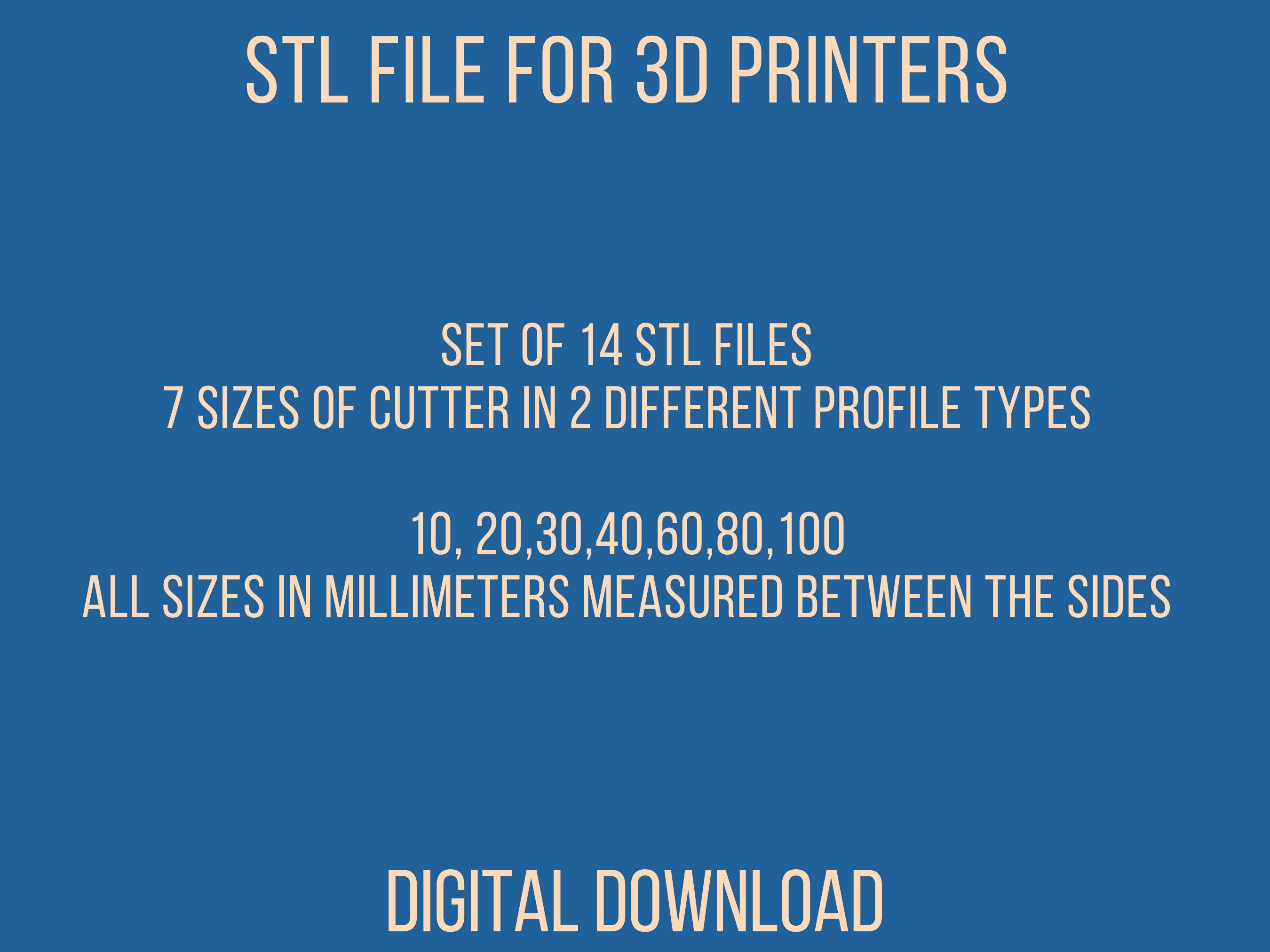 7 Different Sizes of Hexagon Stl Files, 2 Profiles, Ideal for Cookie ...