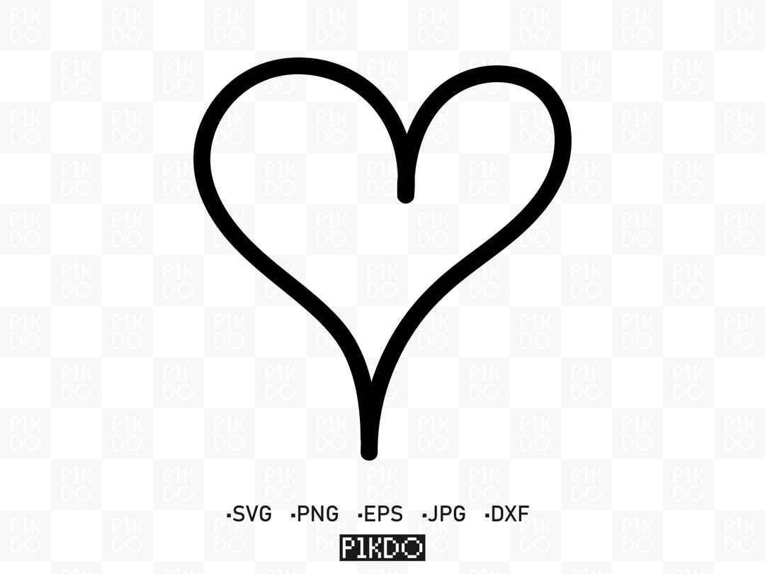 Contorno dibujado a mano Corazón Svg Doodle Corazón Svg - Etsy México