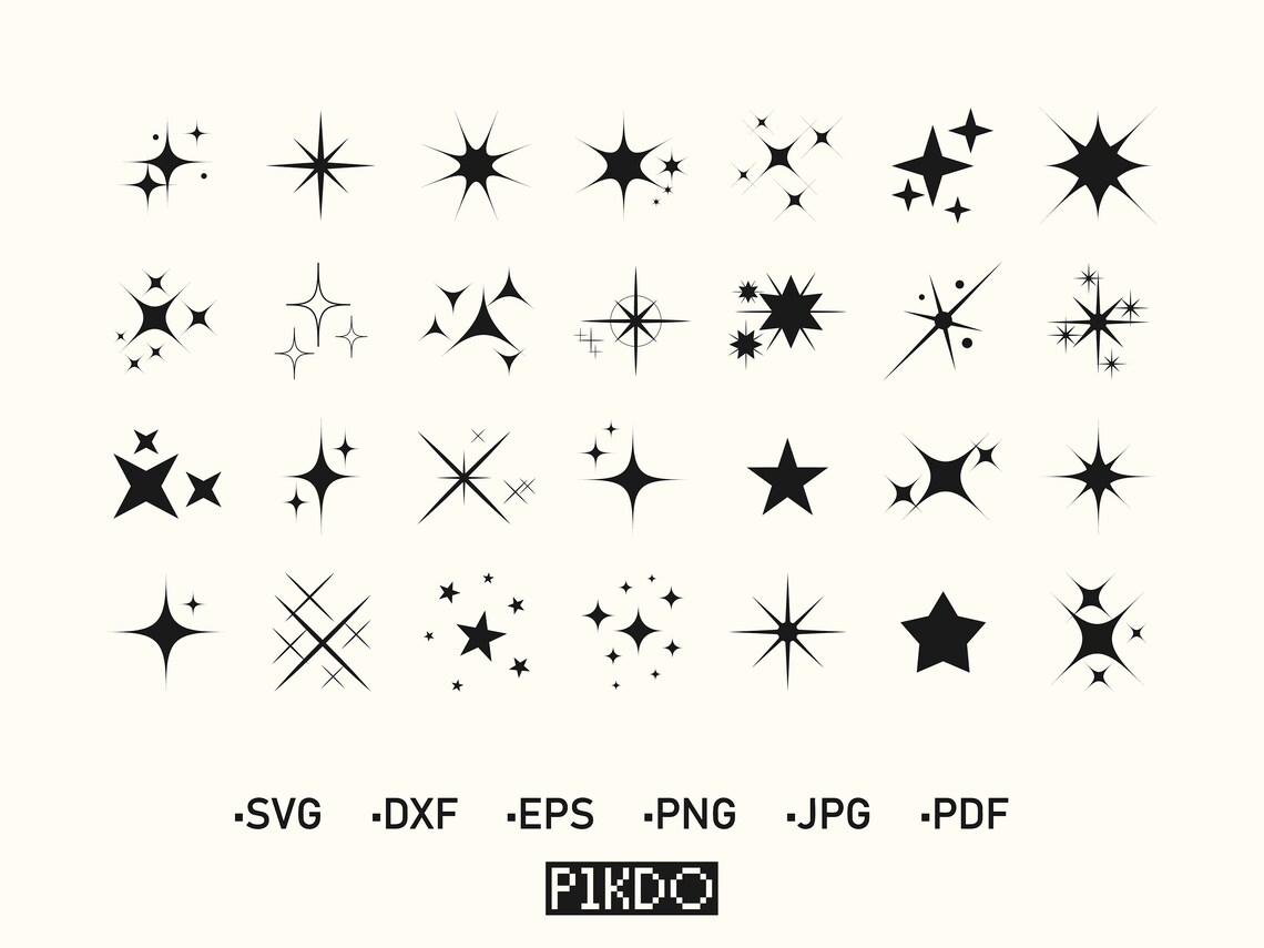 Star SVG Bundle, Vector, EPS, DXF, Files for Cricut, Digital Download ...
