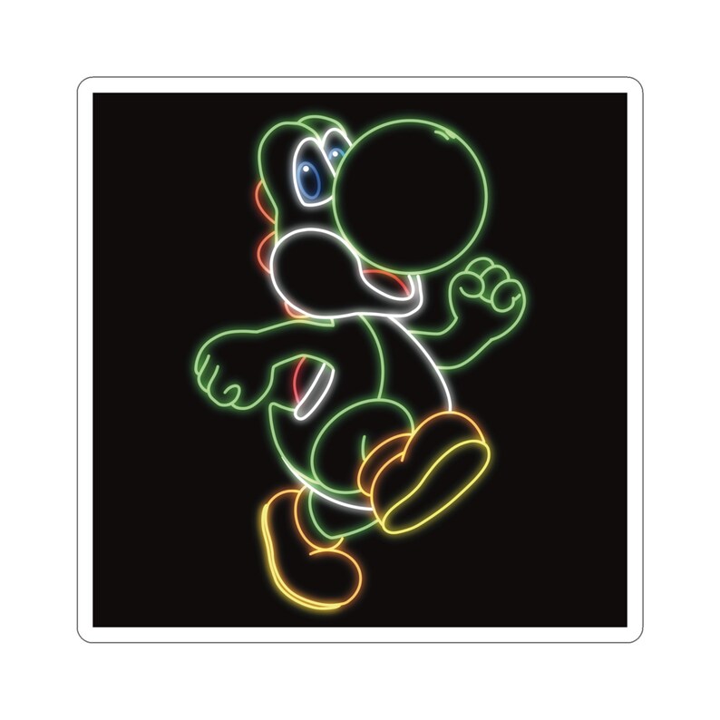 Neon Yoshi Sticker - Etsy