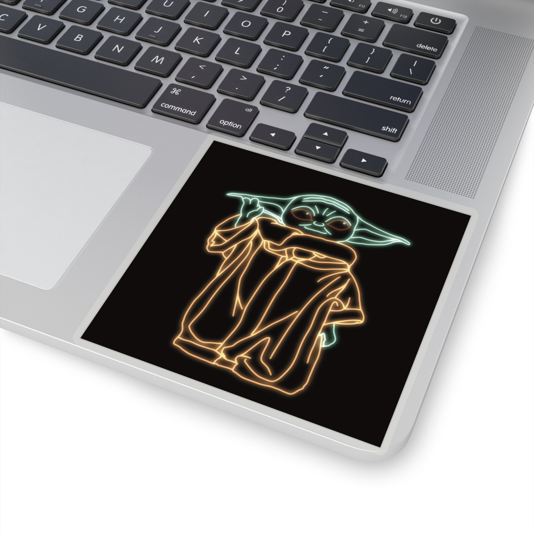 Neon Baby Yoda Sticker - Etsy