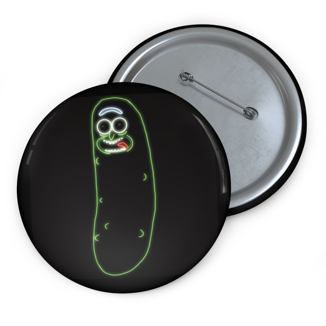 Neon Pickle Rick Button - Etsy