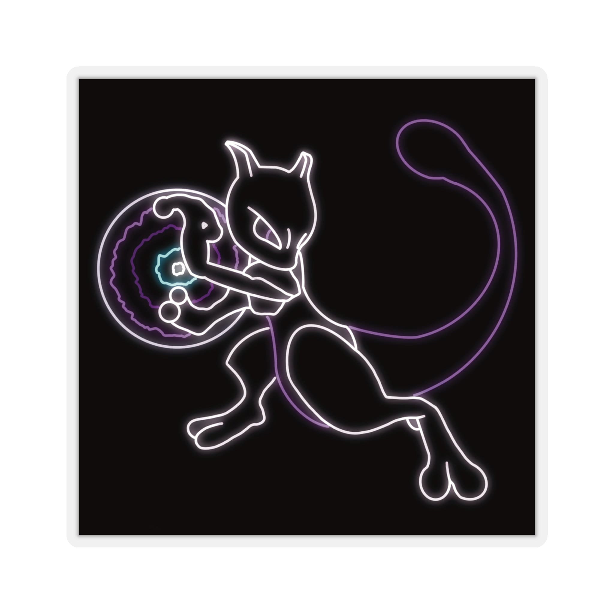 Neon Mewtwo Sticker - Etsy