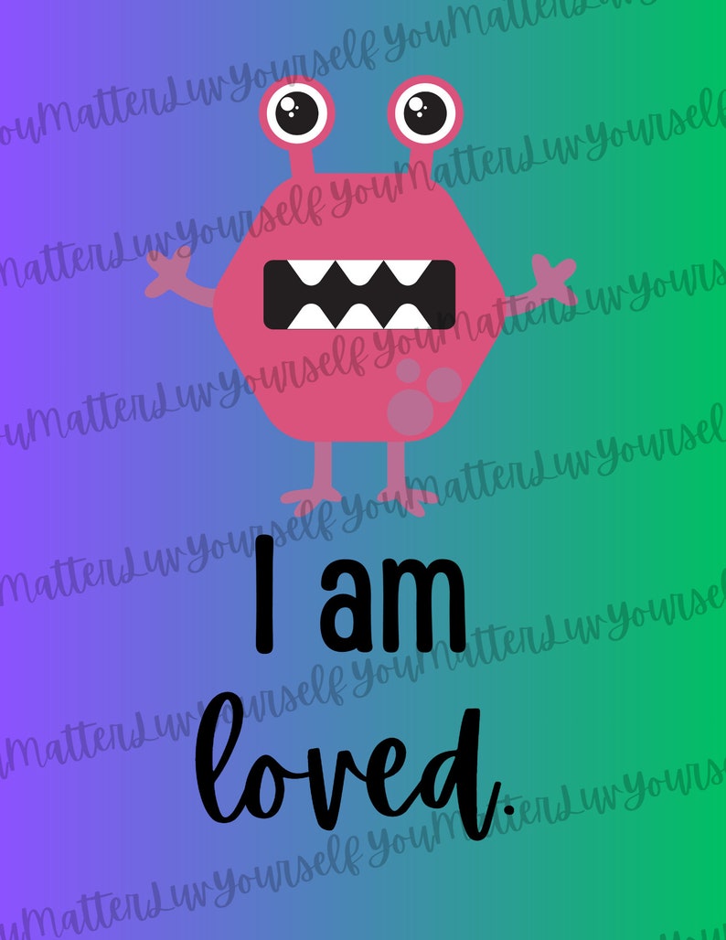 Monster Affirmation Posters for Kids - Etsy