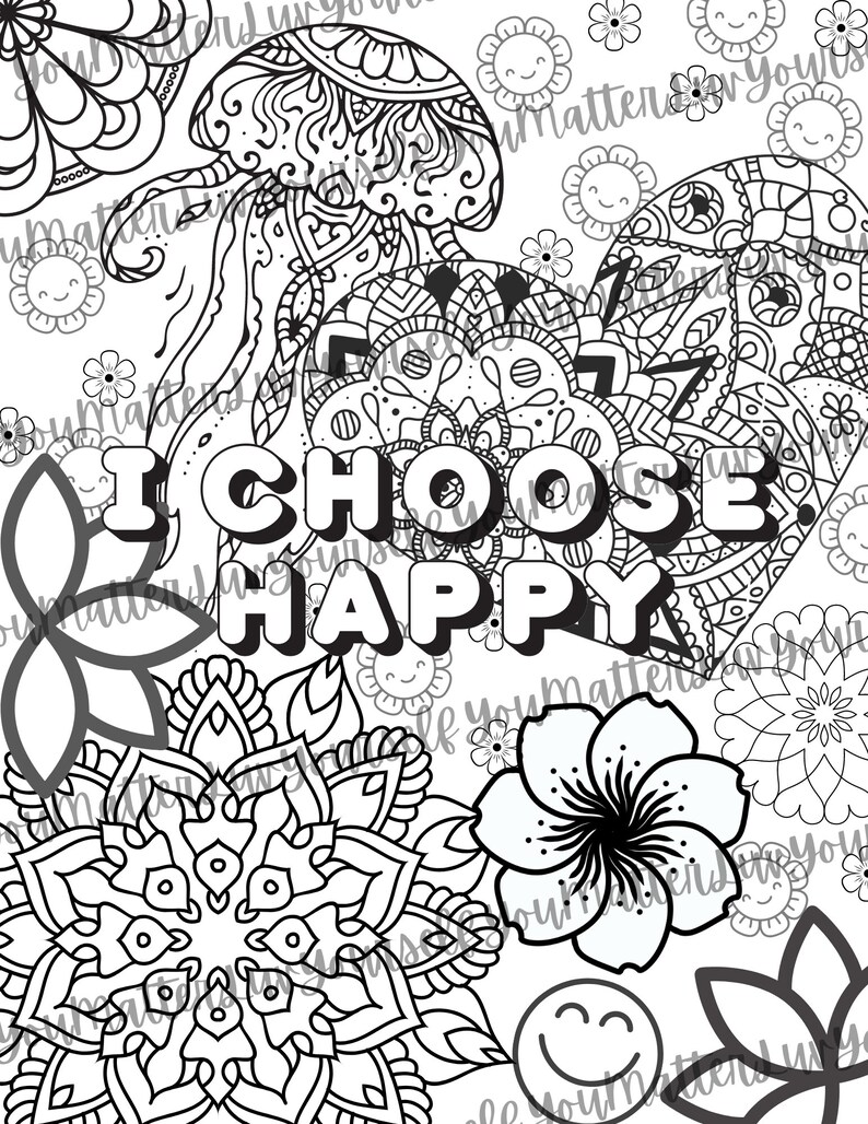 Gratitude Journal With Mindfulness Coloring Pages - Etsy