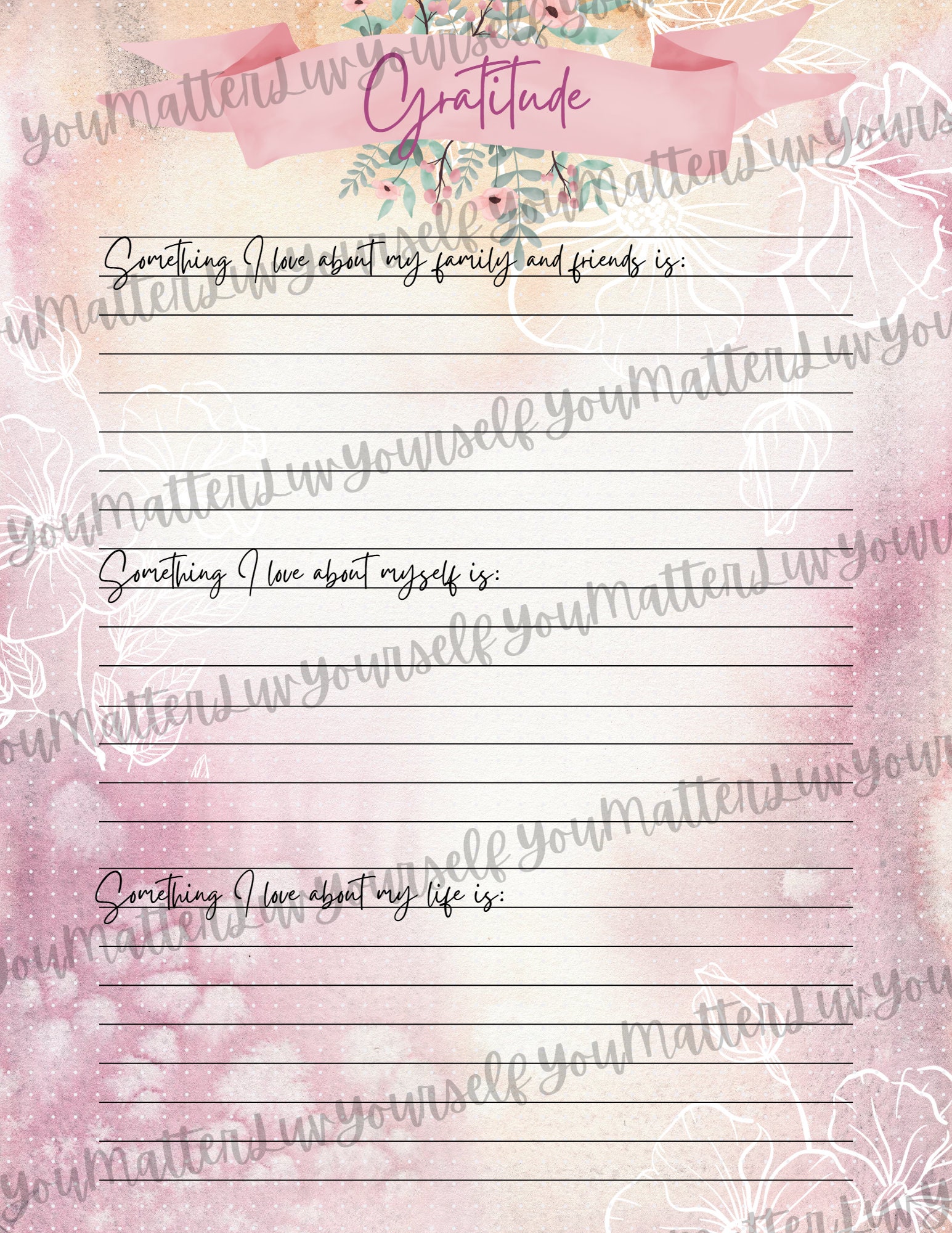 Gratitude Journal With Mindfulness Coloring Pages - Etsy