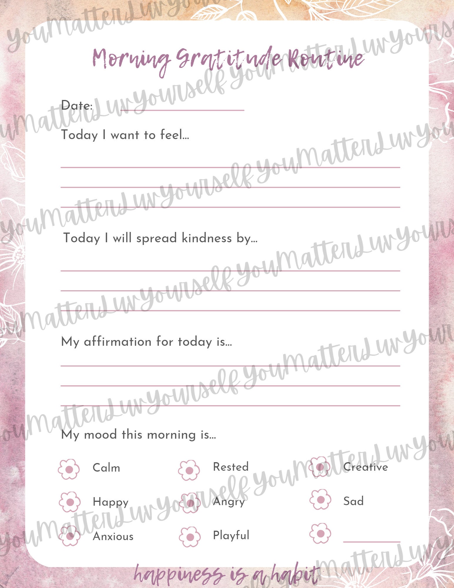 Gratitude Journal With Mindfulness Coloring Pages - Etsy