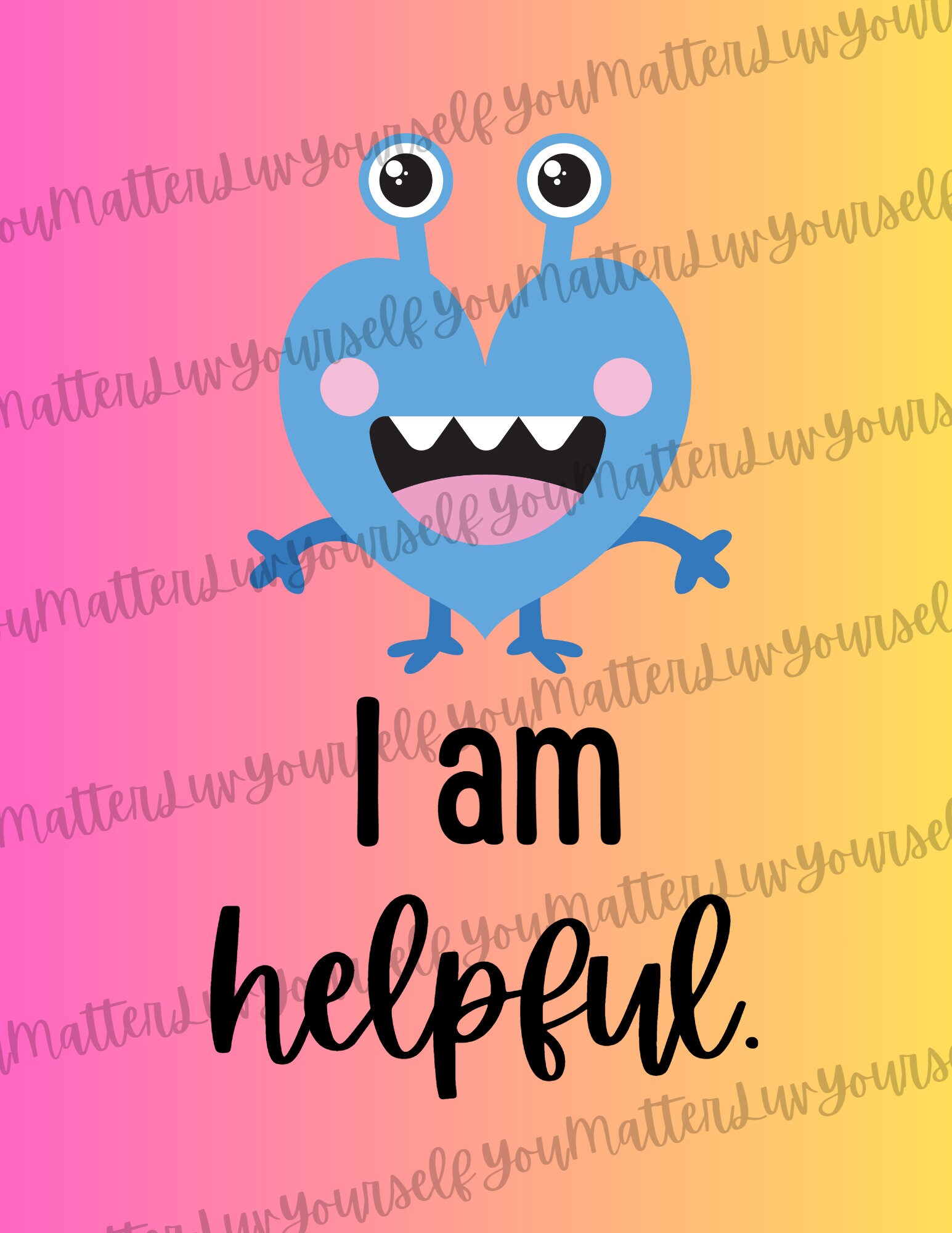 Monster Affirmation Posters for Kids - Etsy