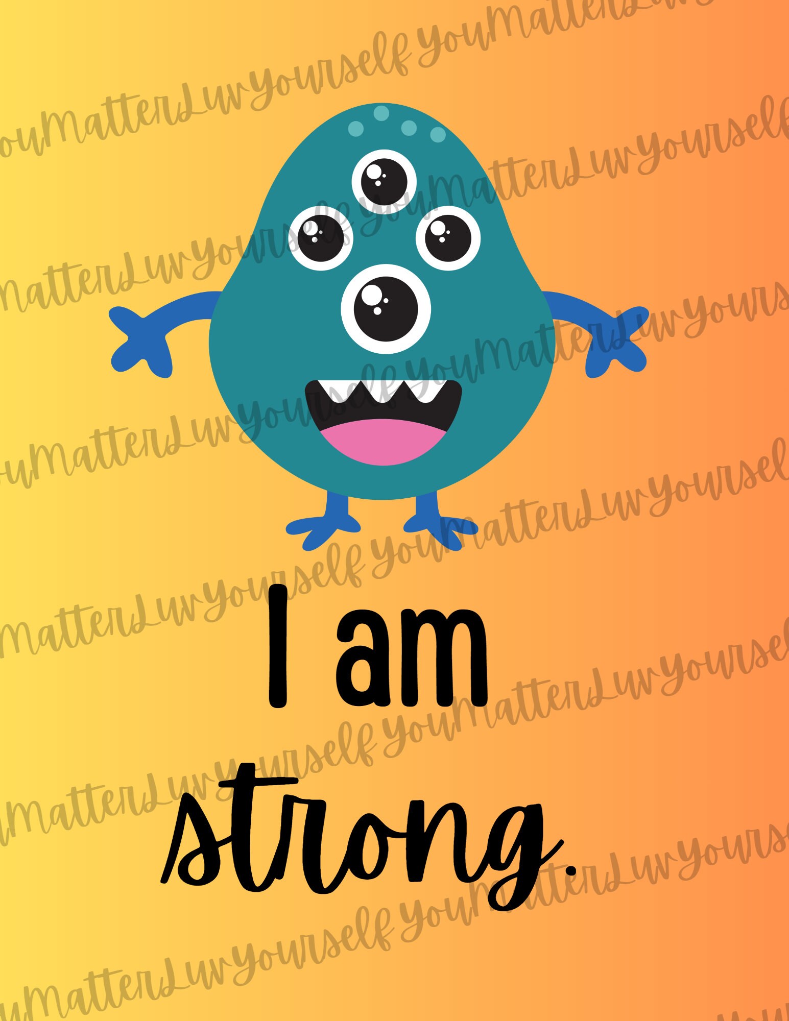 Monster Affirmation Posters for Kids - Etsy