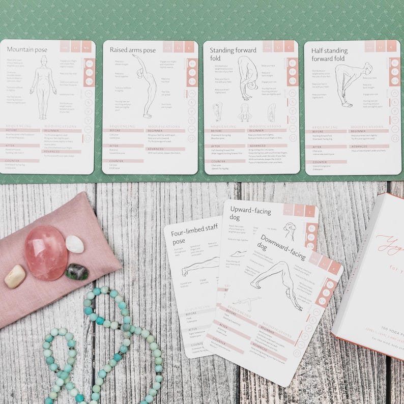 Beginner Yoga Asana Cards, 60 Illustrated Poses (digital Download) - Etsy