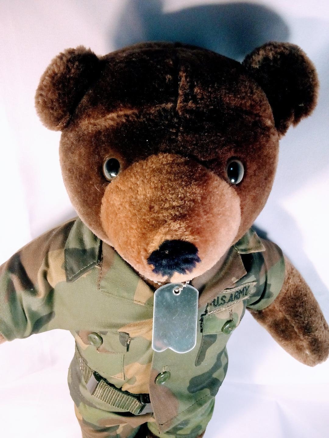 Army Teddy Bear, Big Cuddly Classic Vintage, Collectible Military Tall ...