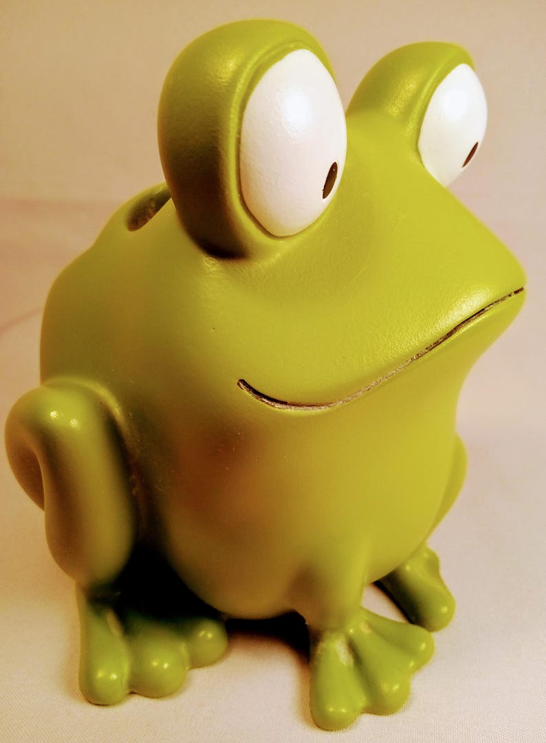 Gift for Her Ceramic Frog Planter Frog Lover Gift, Home Decor Green ...