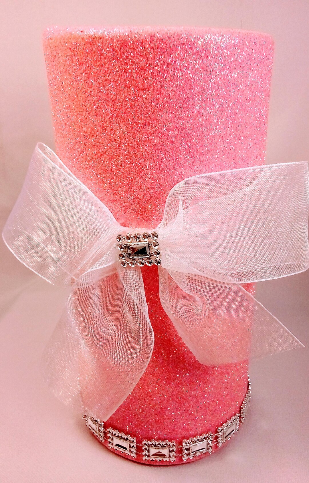 Pink Flower Vase With Bow Home Decor Planter, Collectible Shabby Chic ...