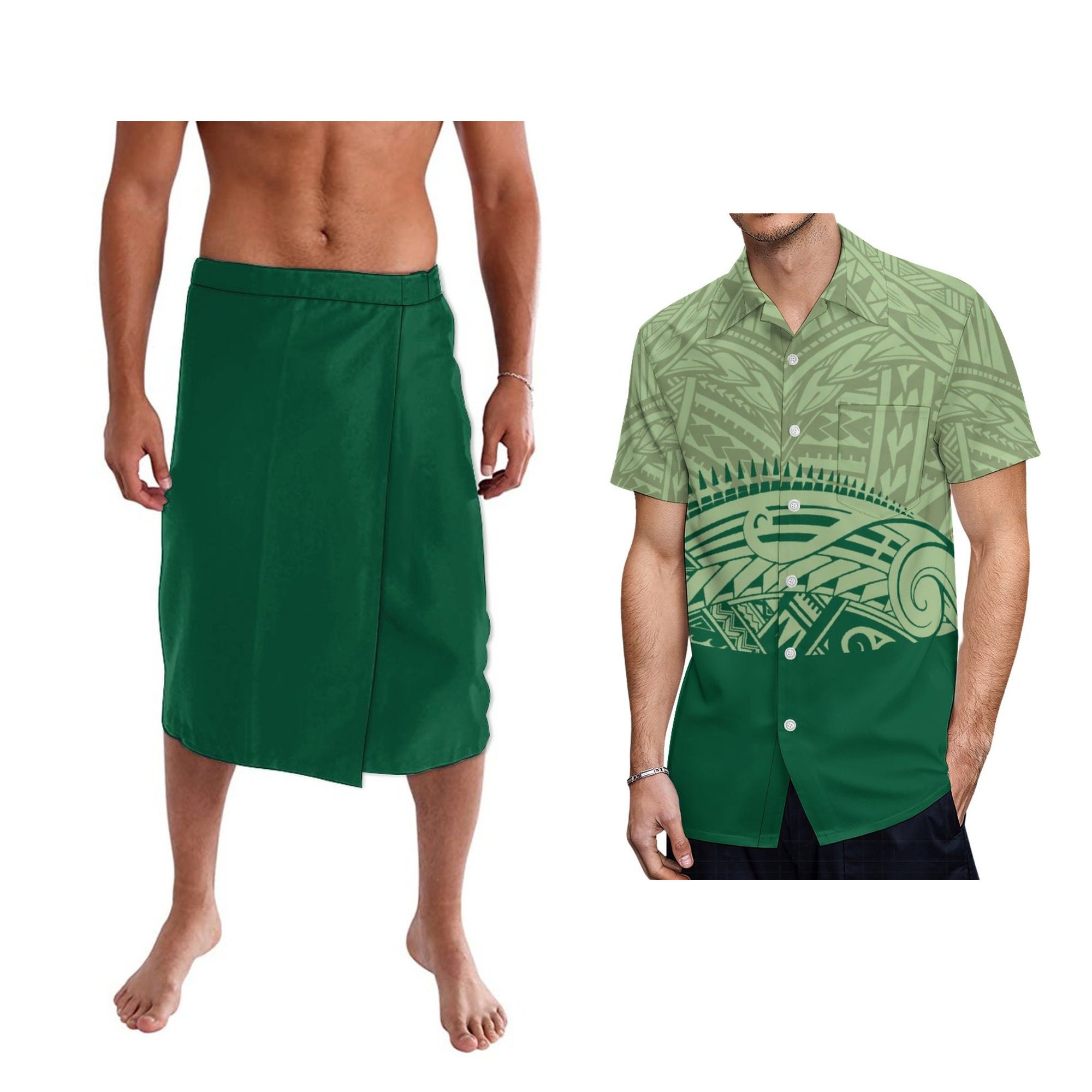 Samoa Polynesian Ie Faitaga Lavalava Sarong Sulu Match Shirt - Etsy