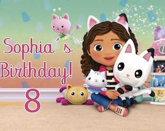 GABBY'S DOLLHOUSE Birthday Welcome Sign, Printable Baby Gabbys ...