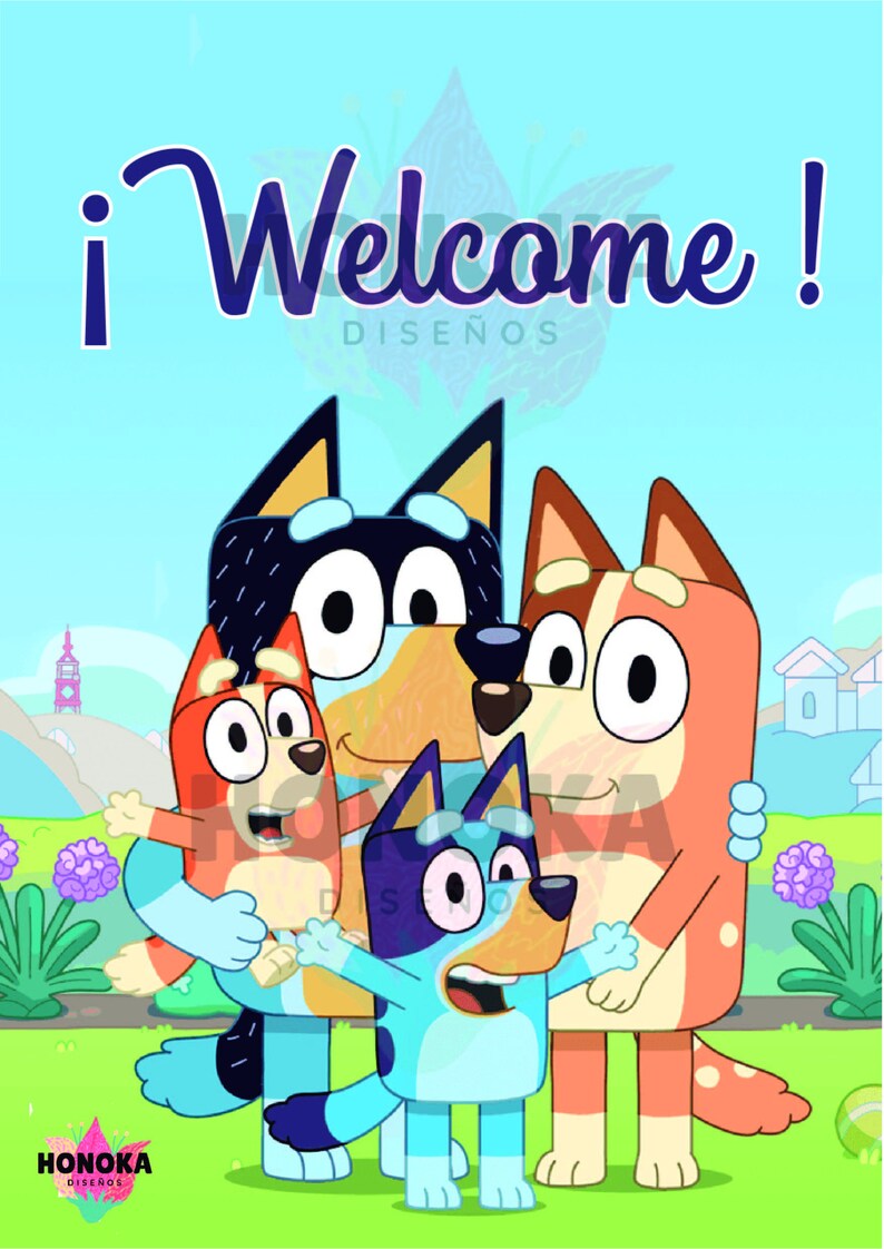 Bluey Welcome Poster Banner Digital File PDF Instant Download - Etsy