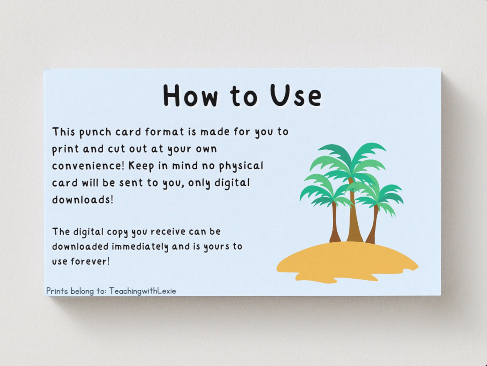 Beach Themed Reward Punch Cards - Etsy