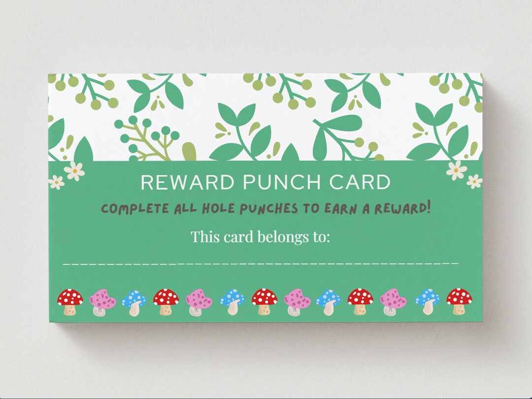 Garden Themed Reward Punch Cards - Etsy