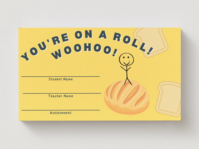 You're on a Roll Achievement Certificate - Etsy