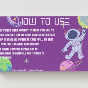 Space Themed Rewards Punch Card - Etsy
