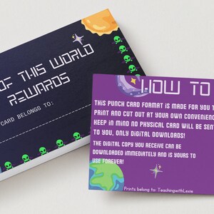 Space Themed Rewards Punch Card - Etsy