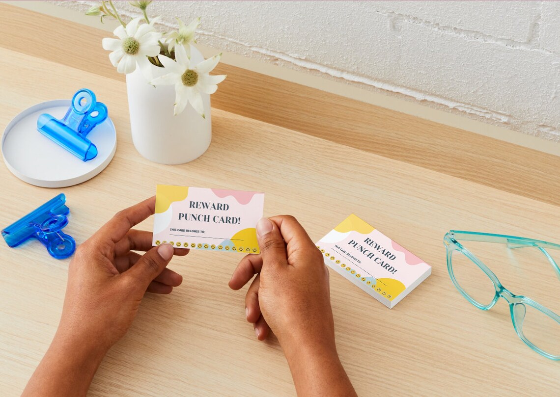 Boho Smiley Face Reward Punch Card - Etsy