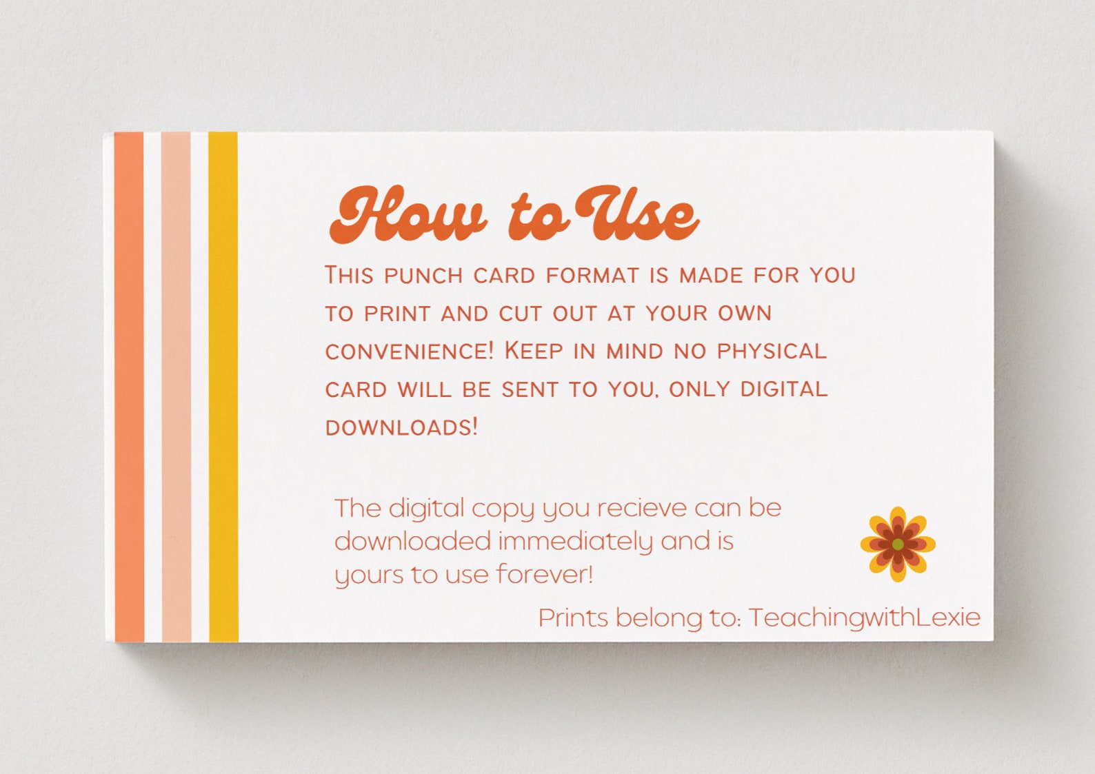 Boho Reward Punch Cards - Etsy