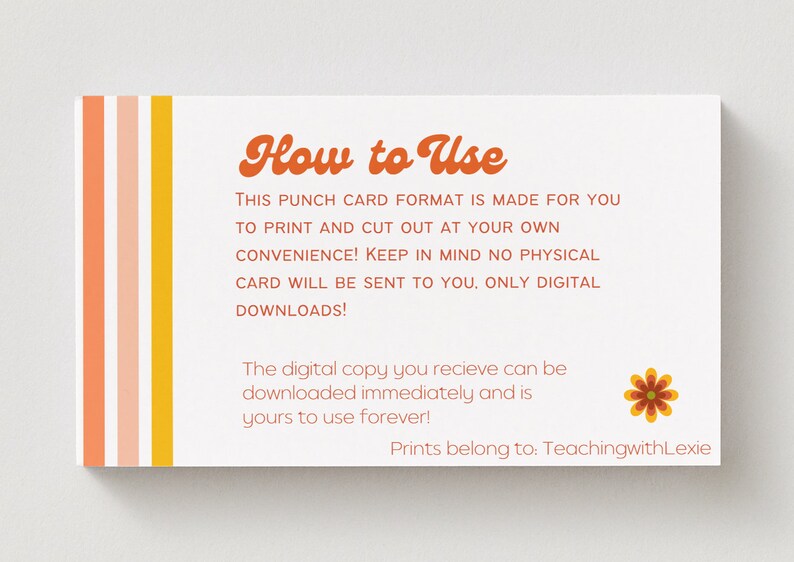 Boho Reward Punch Cards - Etsy