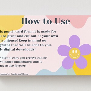 Boho Smiley Face Reward Punch Card - Etsy